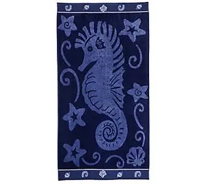 SUPERIOR Sea Horse Oversized Fast-drying Cotton Beach Towel - One-color