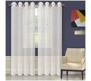 SUPERIOR Imperial Trellis Sheer Grommet Curtain 52 X 63 - One-color