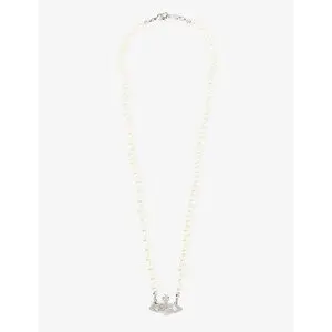 VIVIENNE WESTWOOD Bas Relief Orb Mini Necklace - Platinum/cream/crystal