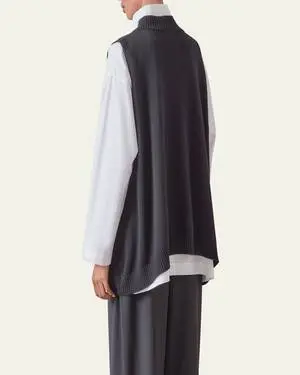 Eskandar Deep V-neck Cashmere Vest