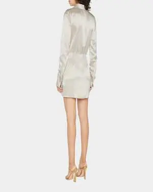 Retrofete Hailey Satin Wrap Mini Dress