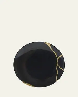 Bernardaud Kintsugi Charbon Coupe Salad Plate, 8.3 - Black/gold
