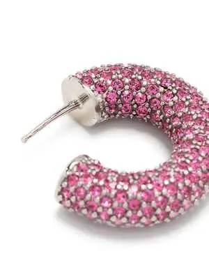 Amina Muaddi Cameron Crystal Hoop Earrings - Silver