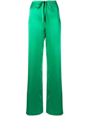 WOERA Straight-leg Silk Trousers