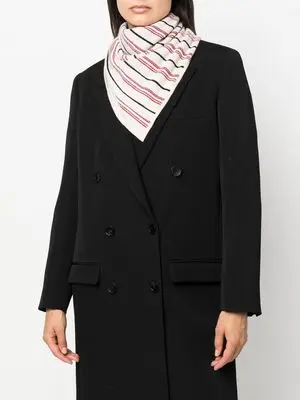 BARRIE Striped Knitted Scarf