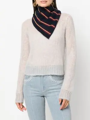 BARRIE Striped Knitted Scarf