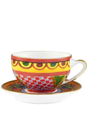 Dolce & Gabbana Archive-print Porcelain Tea Set - Yellow