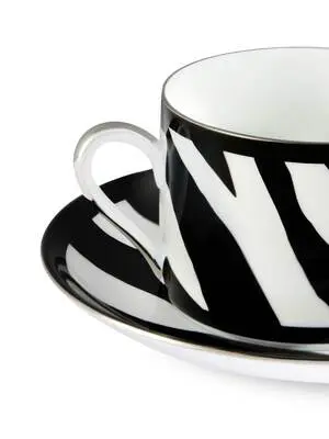 Dolce & Gabbana Zebra-pattern Porcelain Tea Set - Black