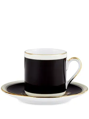 Dolce & Gabbana Leopard-print Espresso Set - Black