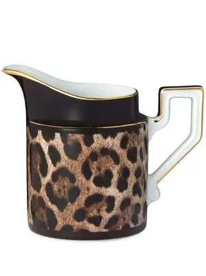Dolce & Gabbana Leopard-print Porcelain Creamer - Black