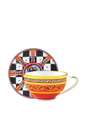 Dolce & Gabbana Carretto Siciliano Espresso Cups With Saucers