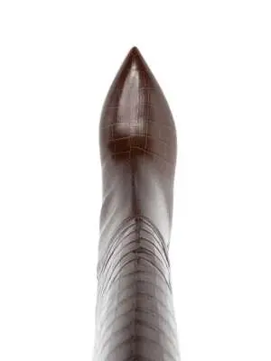 Paris Texas 65mm Crocodile-effect Leather Knee-high Boots - Brown