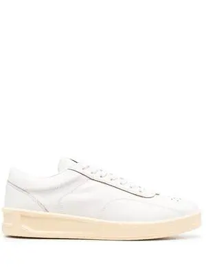 JIL SANDER Lace-up Leather Sneakers - White