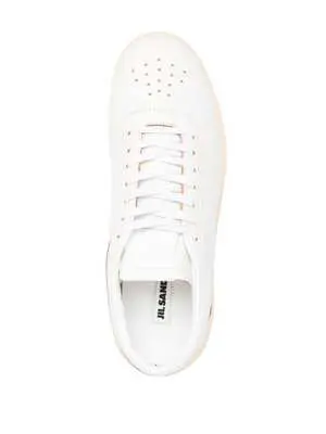 JIL SANDER Lace-up Leather Sneakers - White