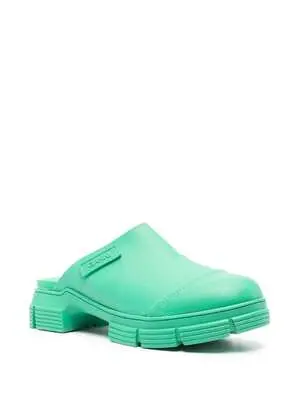 GANNI City Slip-on Mules - Green