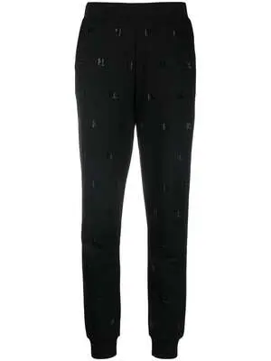 Karl Lagerfeld Monogram-rhinestone Track Pants