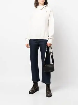 COCCINELLE Tebe Logo-strap Pebbled Shoulder Bag - Black