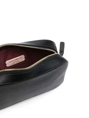 COCCINELLE Tebe Logo-strap Pebbled Shoulder Bag - Black