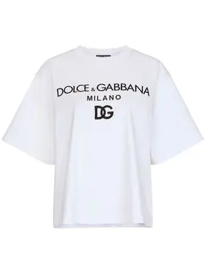 Dolce & Gabbana Flocked Logo T-shirt - White