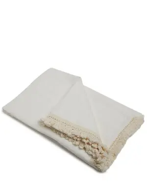 ONCE MILANO Fringed Bath Sheet - White