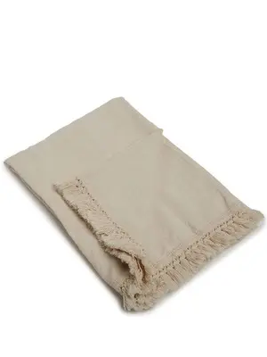 ONCE MILANO Fringed Bath Sheet - Neutrals