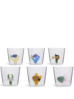 ICHENDORF MILANO Marine Garden Set-of-six Assorted Tumblers - White