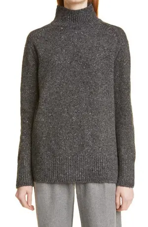 Vince Donegal Wool & Alpaca Blend Turtleneck Sweater - Soot