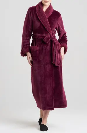 Natori Plush Robe - Burgundy