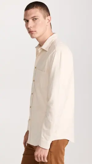 Portuguese Flannel Teca Button Down Shirt - Ecru