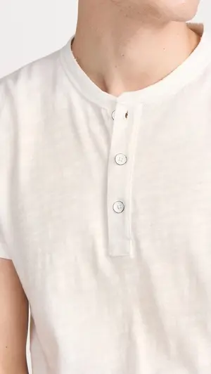 Rag & Bone Classic Short Sleeve Henley - White