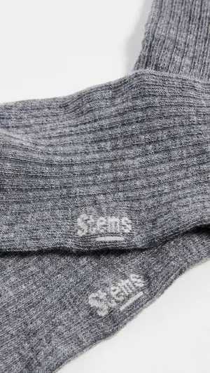 STEMS Cloud Cashmere Crew Socks - Grey