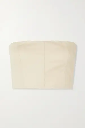 THE ROW Hilde Cropped Cotton-poplin Bustier Top
