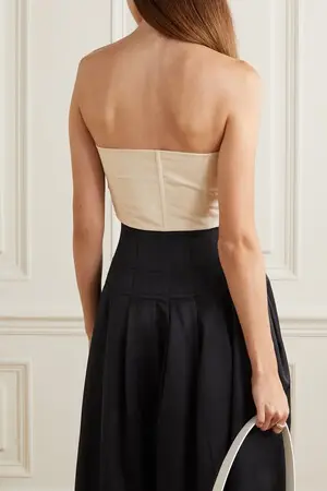 THE ROW Hilde Cropped Cotton-poplin Bustier Top