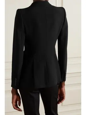 Alexander McQueen Crepe Blazer - Black