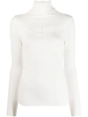 THOM KROM Cut-out Roll Neck Long Sleeve Shirt
