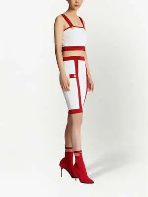 Balmain Cropped Contrasting-trim Detail Top