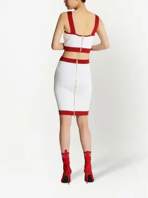 Balmain Cropped Contrasting-trim Detail Top