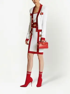 Balmain Button-embellished Bodycon Knee-length Skirt