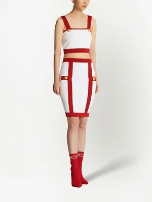 Balmain Button-embellished Bodycon Knee-length Skirt