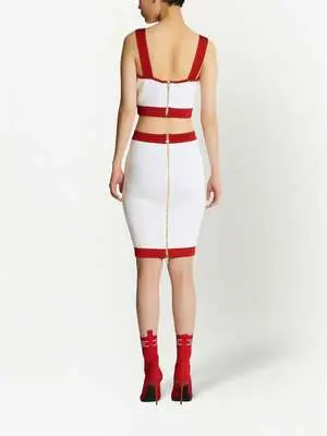 Balmain Button-embellished Bodycon Knee-length Skirt