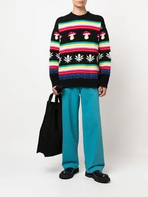 MSGM Jacquard Knit Jumper - Black