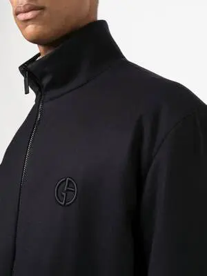 Giorgio Armani Embroidered-logo Zip-up Jacket