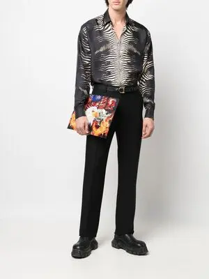 Roberto Cavalli Zebra-print Silk Shirt