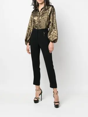 Roberto Cavalli Metallic-effect Balloon Sleeve Shirt