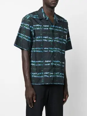Marni All-over Logo-print Shirt - Blue