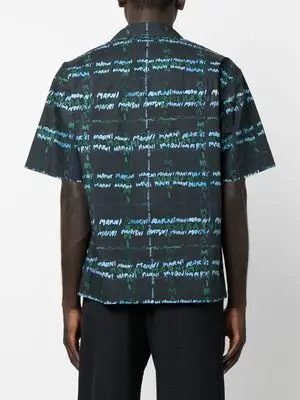 Marni All-over Logo-print Shirt - Blue