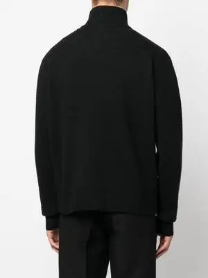 Versace Logo-embroidered Zipped Cardigan
