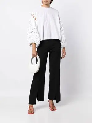 A.W.A.K.E. Mode Woven Puff-sleeve Blouse