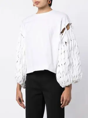 A.W.A.K.E. Mode Woven Puff-sleeve Blouse