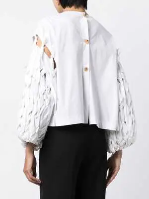 A.W.A.K.E. Mode Woven Puff-sleeve Blouse